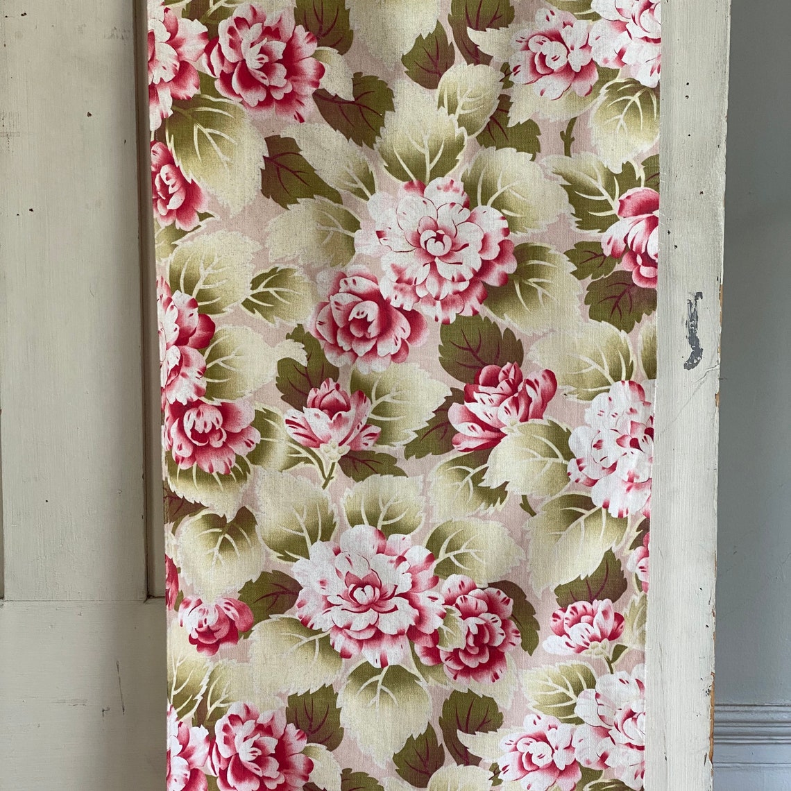 Antique Vintage Fabric French floral material sewing | Etsy
