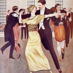 Antique / Vintage French Danse Illustraion Roaring 20's 1920's Eco ...