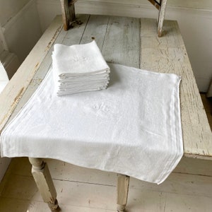 Antique French Set of 6 JB Monogram White Napkins Hand Stitched ...