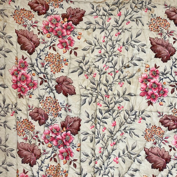 Vintage Italian Quilt Boutis Textile Older Fabric Cottage - Etsy