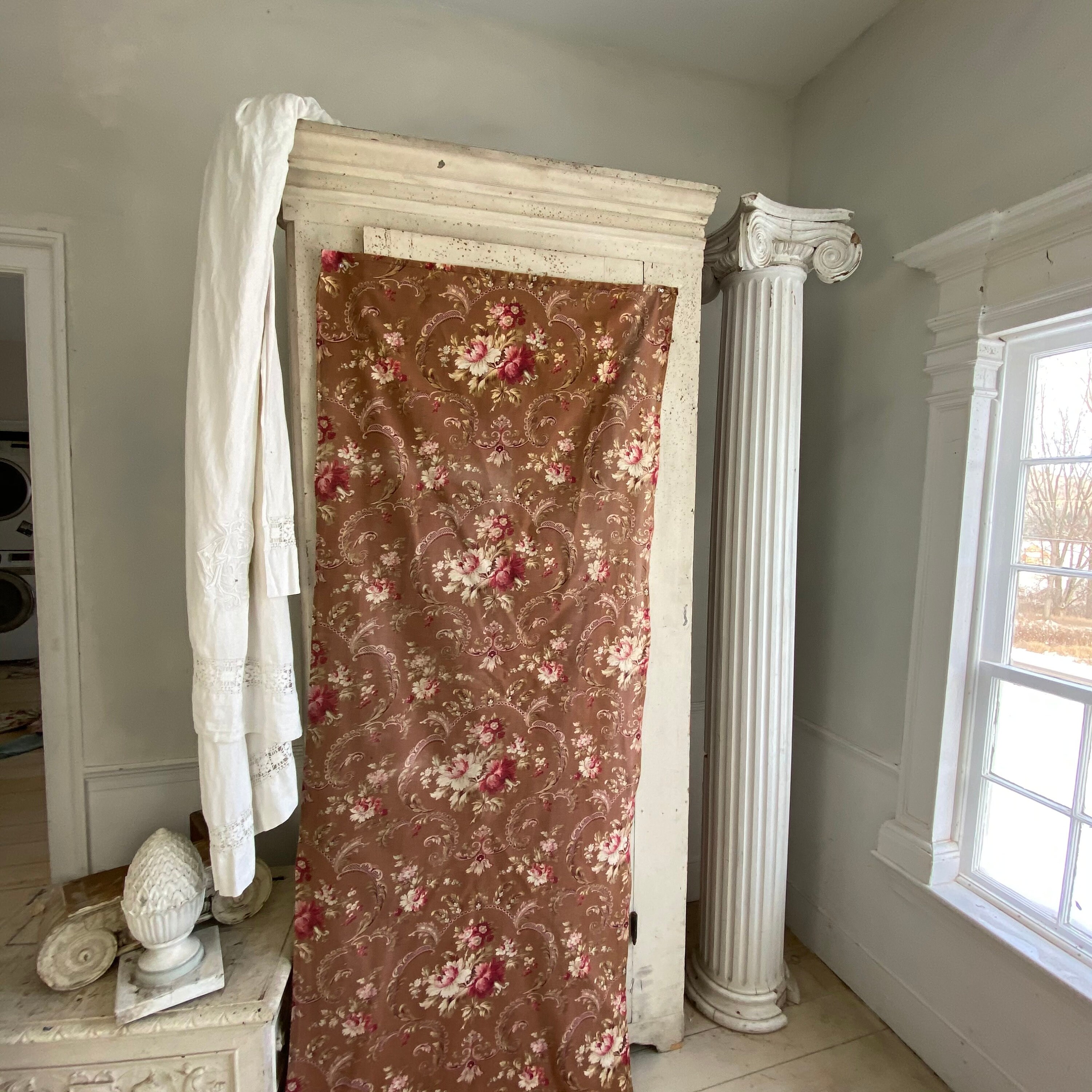 Brown Rococo French Fabric Material C 1900 Printed Cotton | Etsy