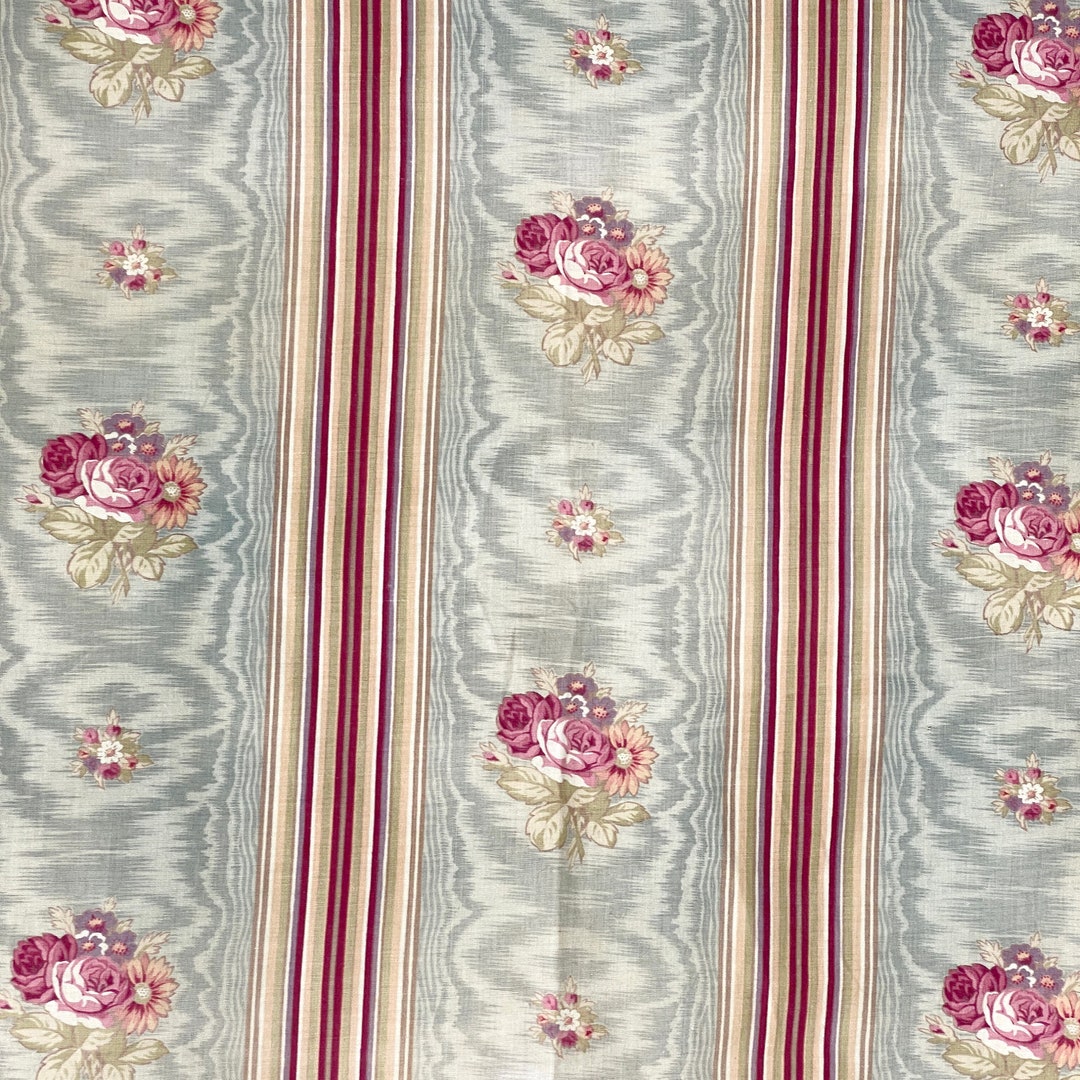 Vintage French Silk Moire Printed Design Cotton From France the Textile ...