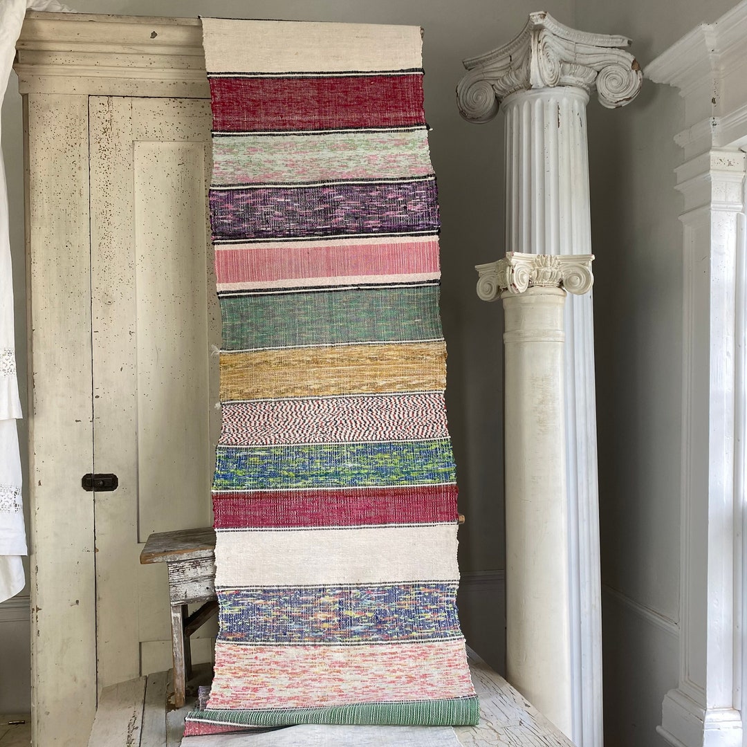 Vintage Rag Rug Vintage Stair Runner European Hand Woven Colorful ...