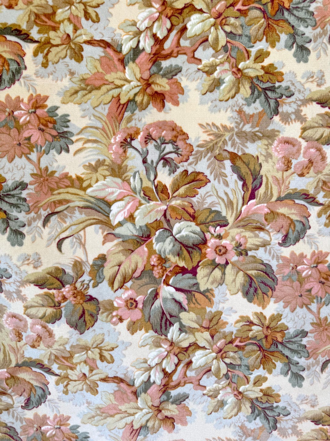 90x50 (4 Avail) Vintage Pattern French Cottage Velvet Curtains Drapes ...