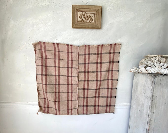 Farmhouse Rustic Textile Antique Hand Woven Linen French Country ...