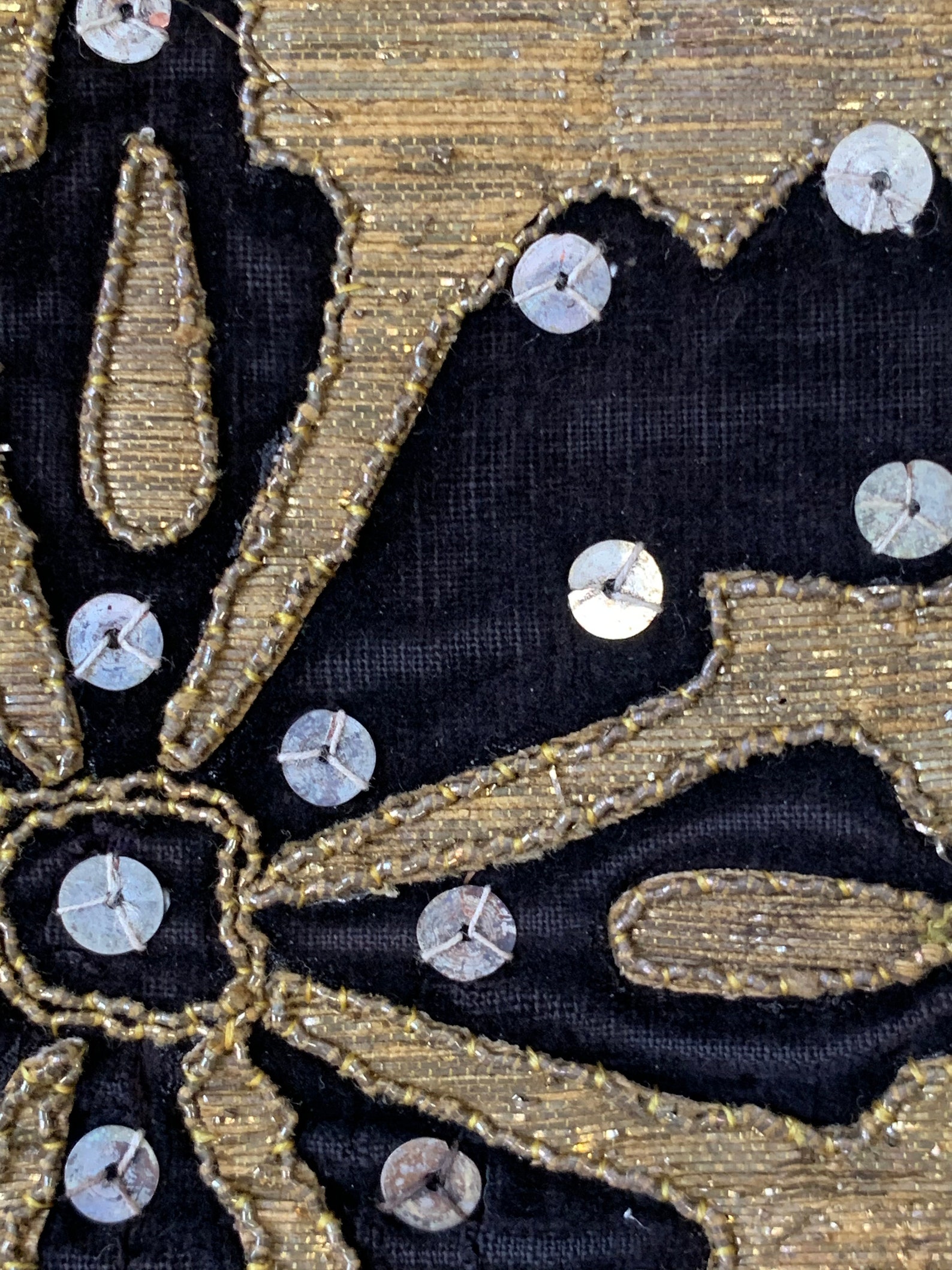 Antique Portuguese 18th Century Brocade Applique Metallic | Etsy