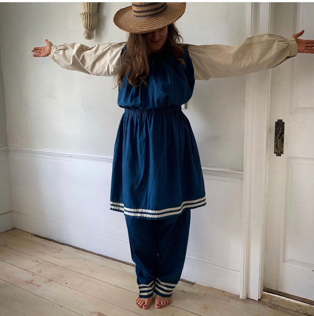 1800's 19th Century Victorian Antique French Swimming Suit Swimsuit ...