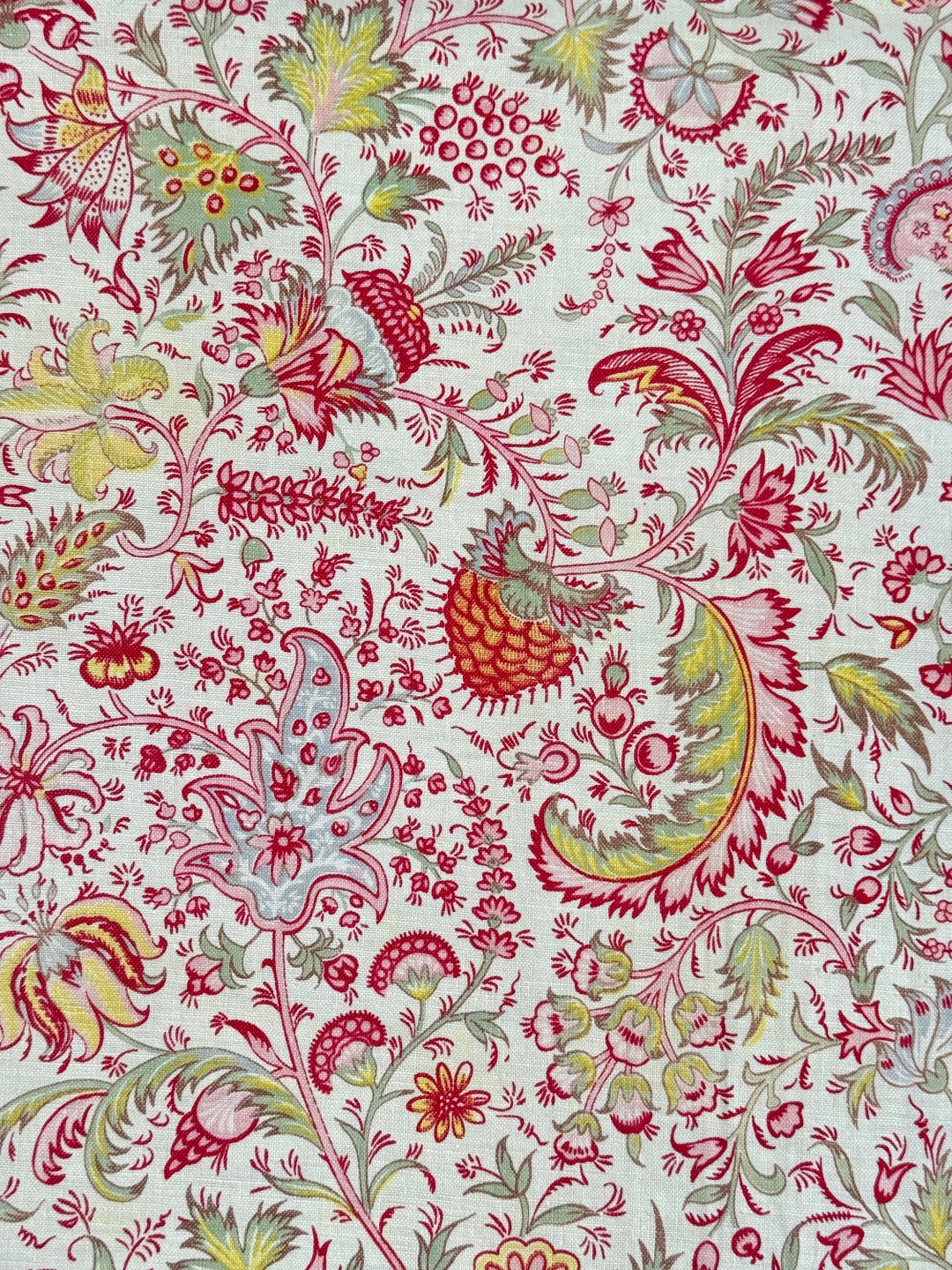 50x50 ( 2 Avail) 1930 30's Fabric Indienne Medium Weight Upholstery ...