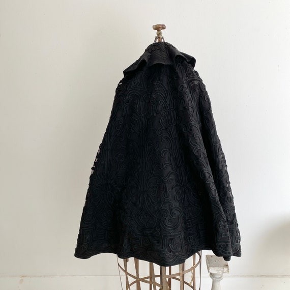 Antique French cape cloak coat BLACK Victorian era cl… - Gem