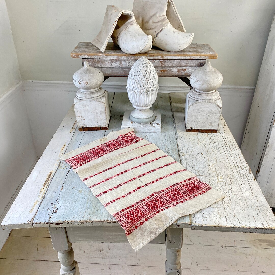 RARE Antique Overshot Linsey Woolsey SAMPLE European Hand Woven ...