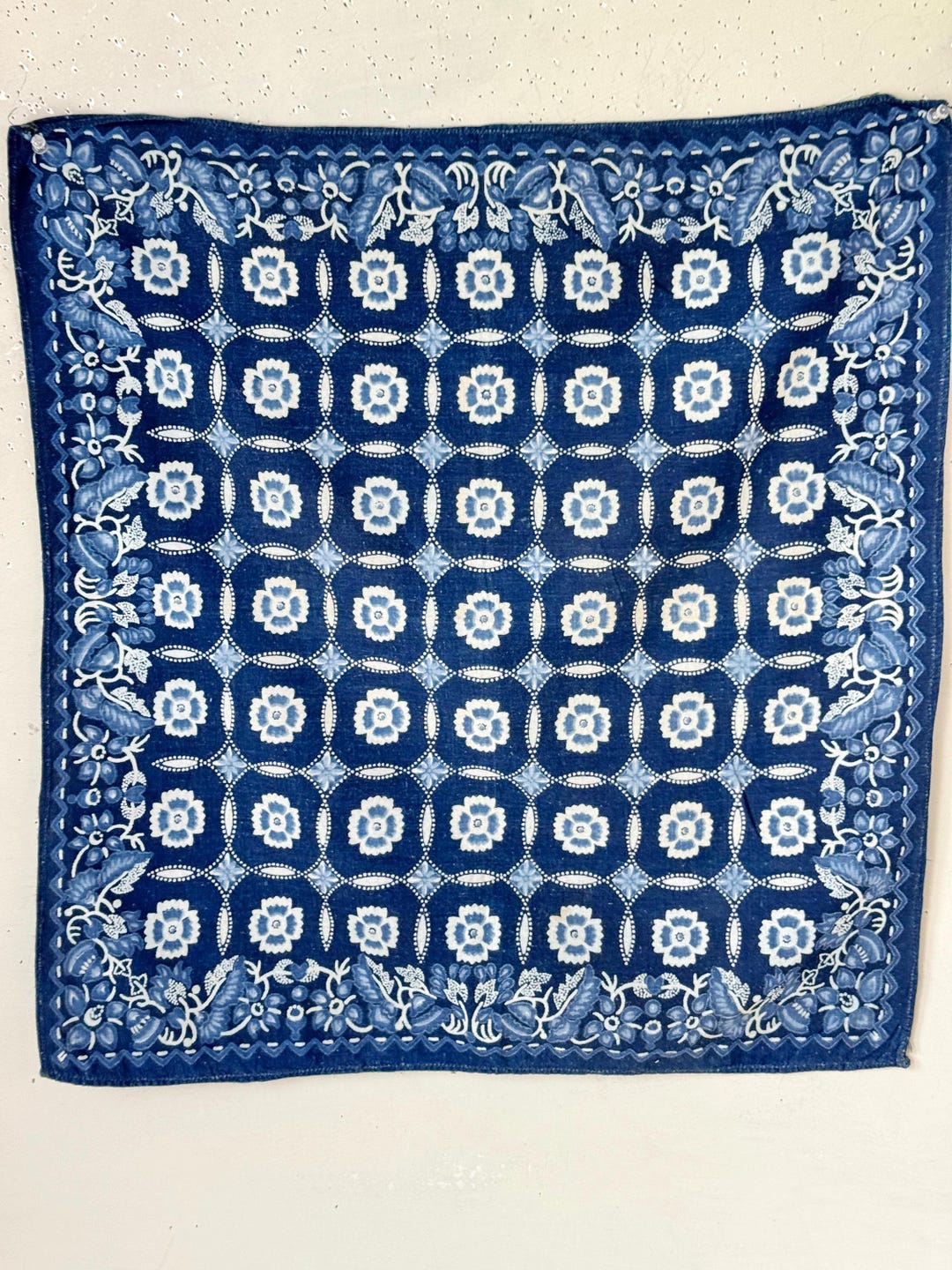 Fichu Resist Dyed Indigo Blue Fichu Scarf Antique French Fichu Vintage ...