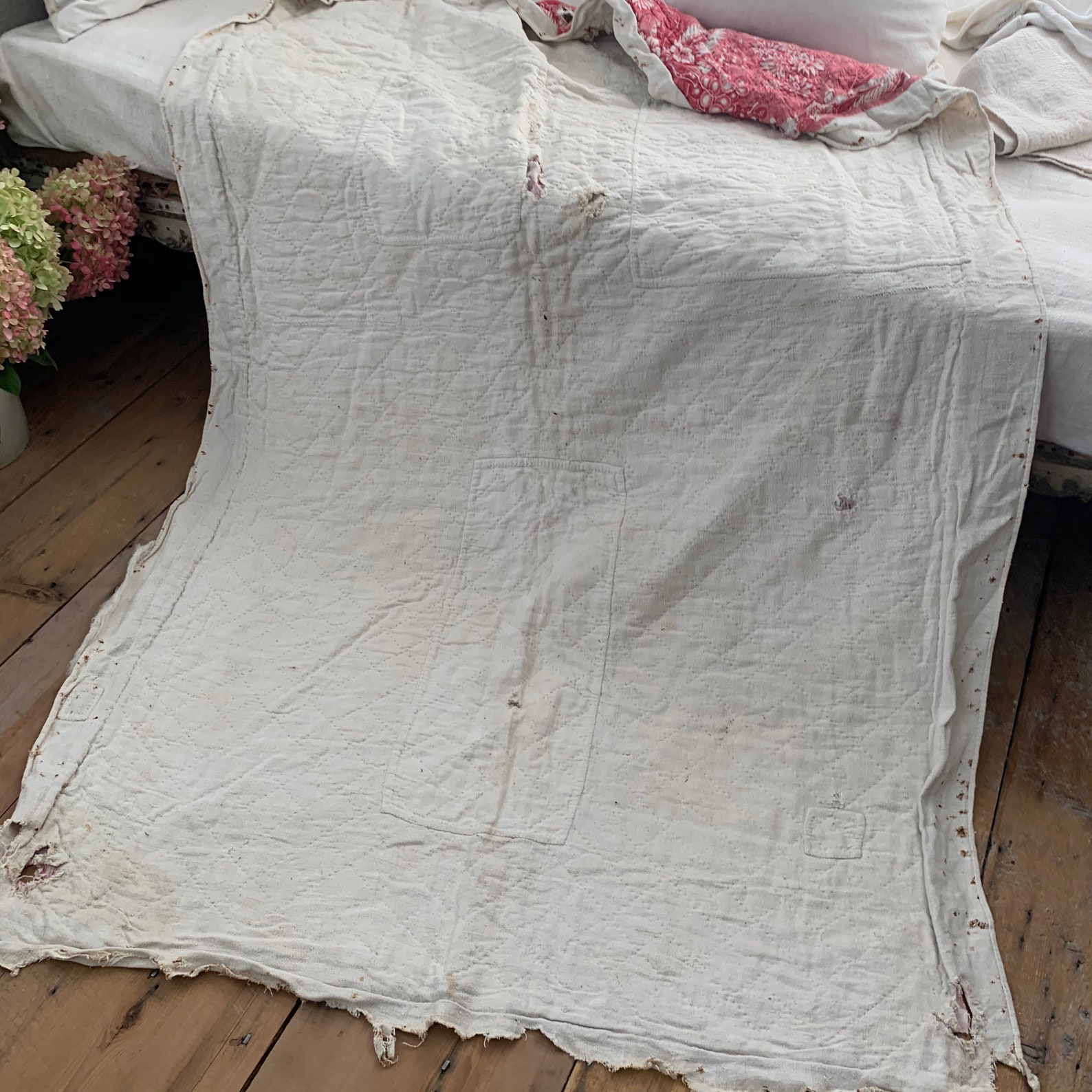 Antique French Toile Alsace Bedding Textile 1800 Pink Toile - Etsy