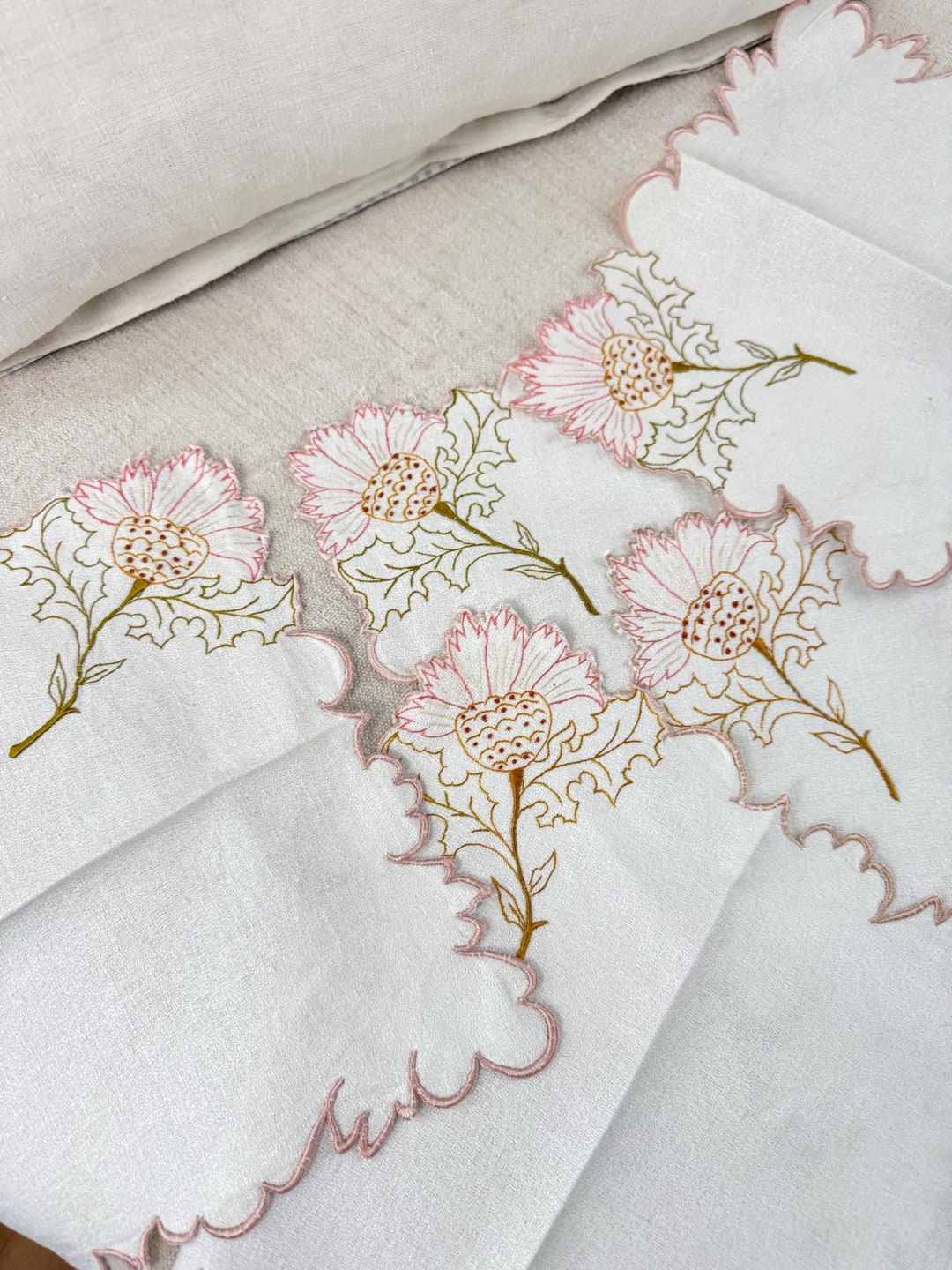 12 AMAZING French Vintage Handmade Unique Gift Idea Monogram Textile ...