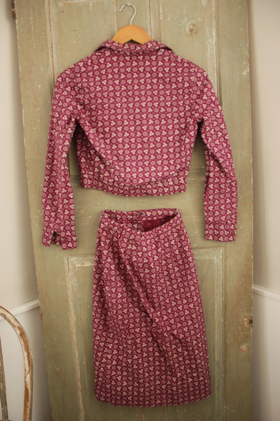 Two piece matching outfit magenta floral printed rayo… - Gem