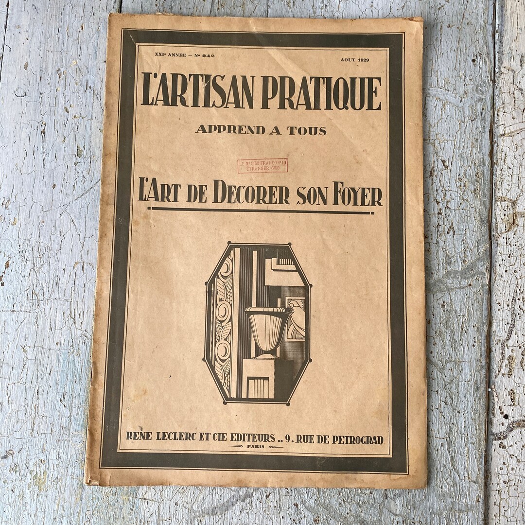 1929 Antique Art Deco Design French Interior Decorating Magazine ...