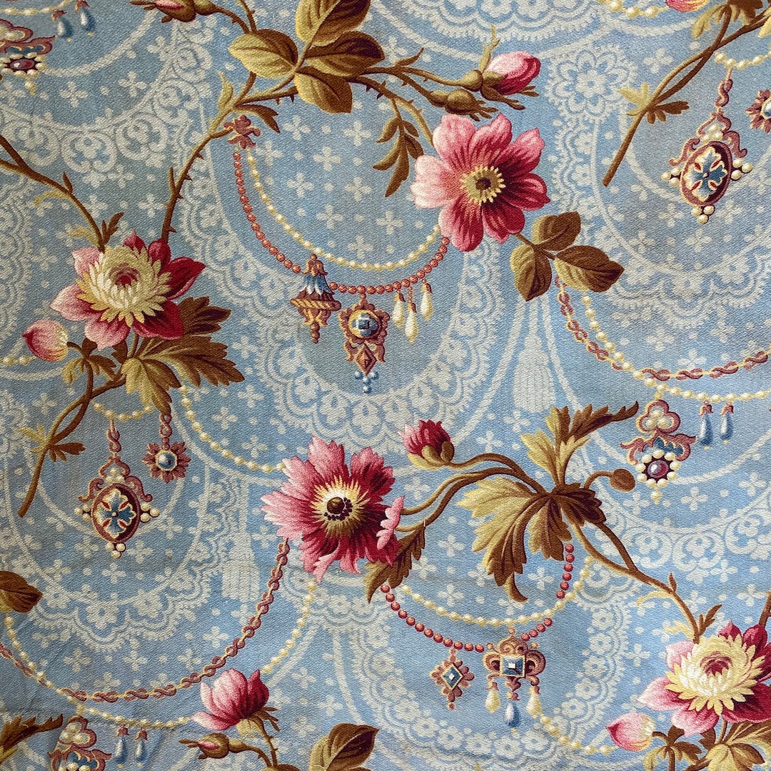 Antique Bed Drape French Curtain BLUE Amazing Design 1880 With ...