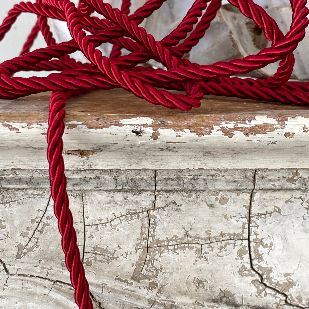 6.9 Yards Long Red Cord Cording Vintage French Trim Passementerie ...