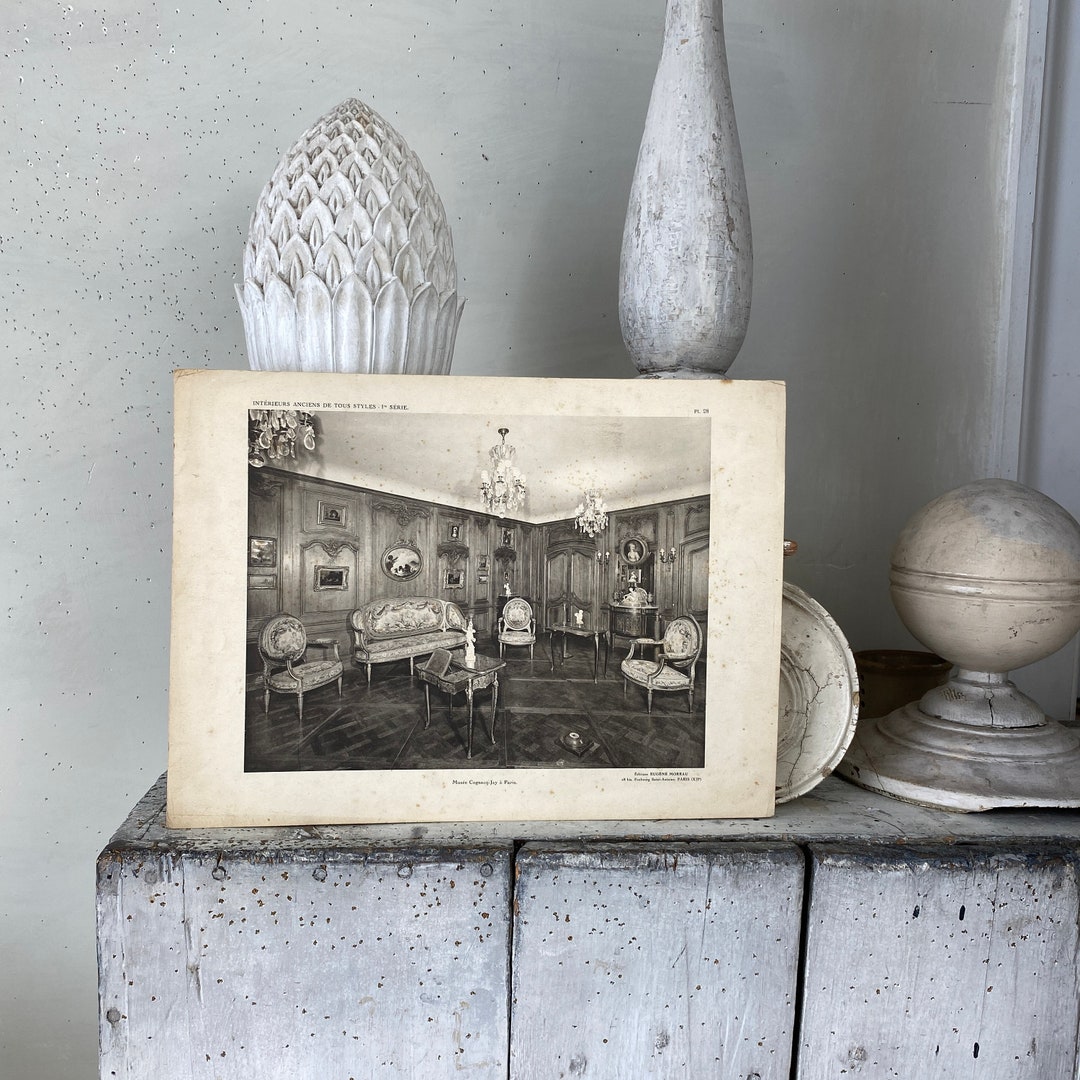 Antique French Interior Design Image for Framing 1930's 30's Thirties ...