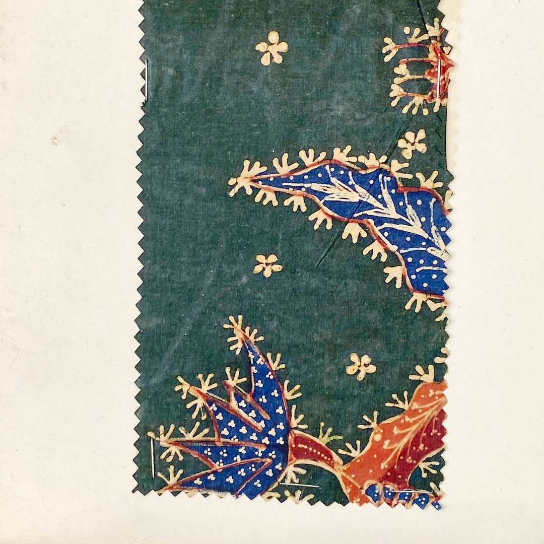 Antique Fabric Sample Swatch Bakit Document Design Pattern the Textile ...