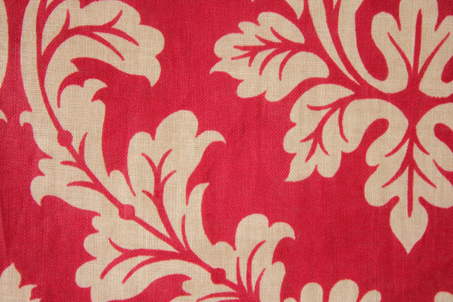 French Fabric Vintage Red Floral Glazed Cotton C1890 Crisp | Etsy