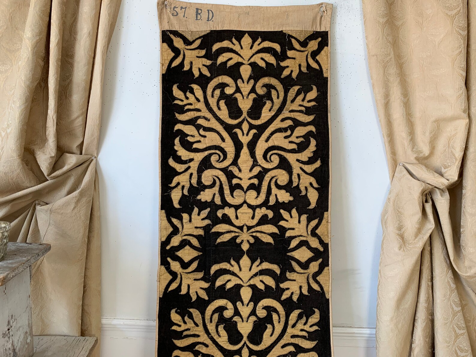 Antique Portuguese 18th Century Brocade Applique Metallic Embroidery ...