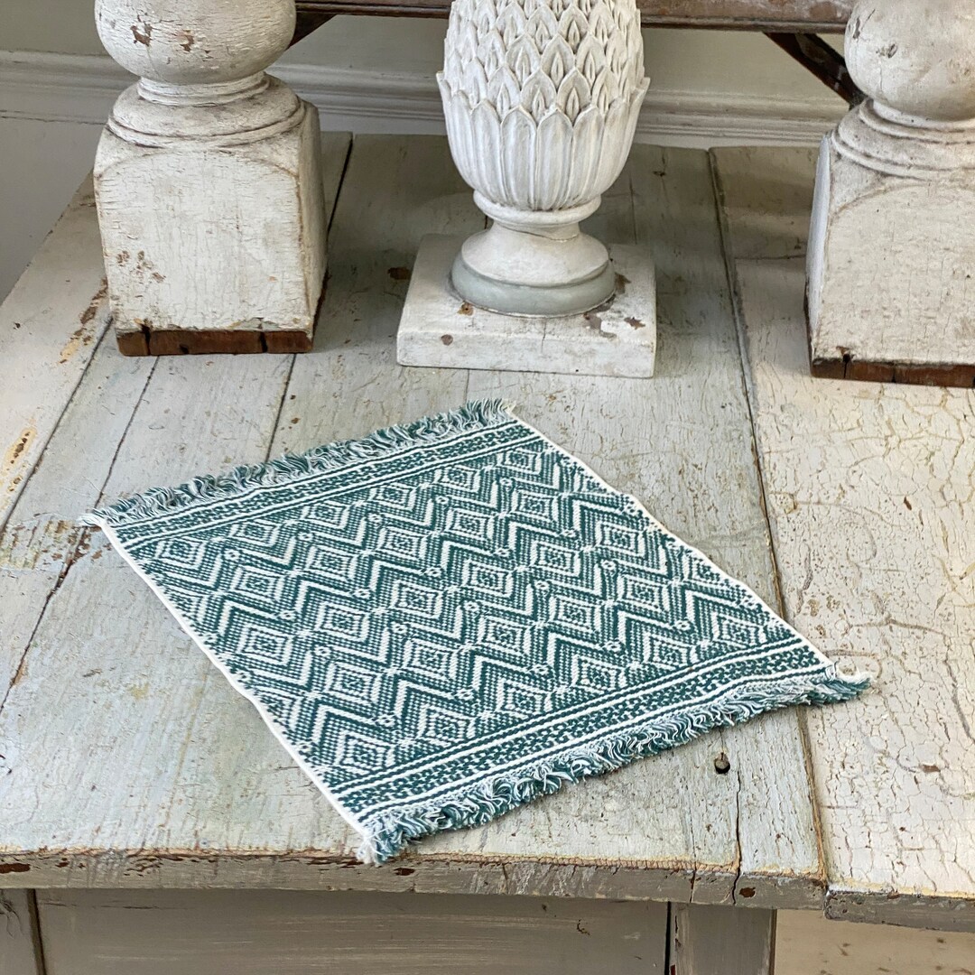 RARE Antique Overshot Linsey Woolsey SAMPLE European Hand Woven ...