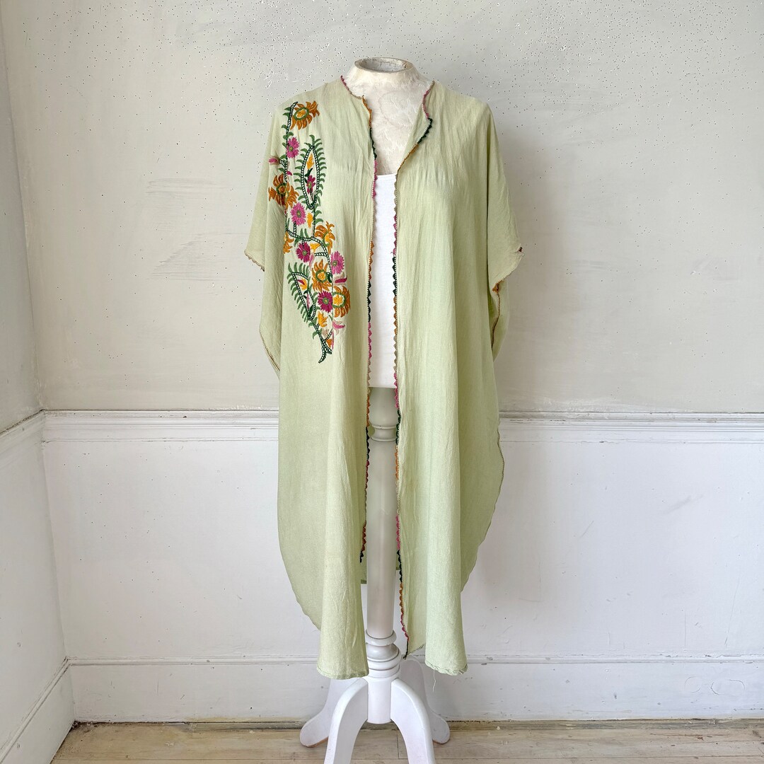 1920 1930's Vintage Greek Embroidered Kaftan Duster Jacket Greece ...