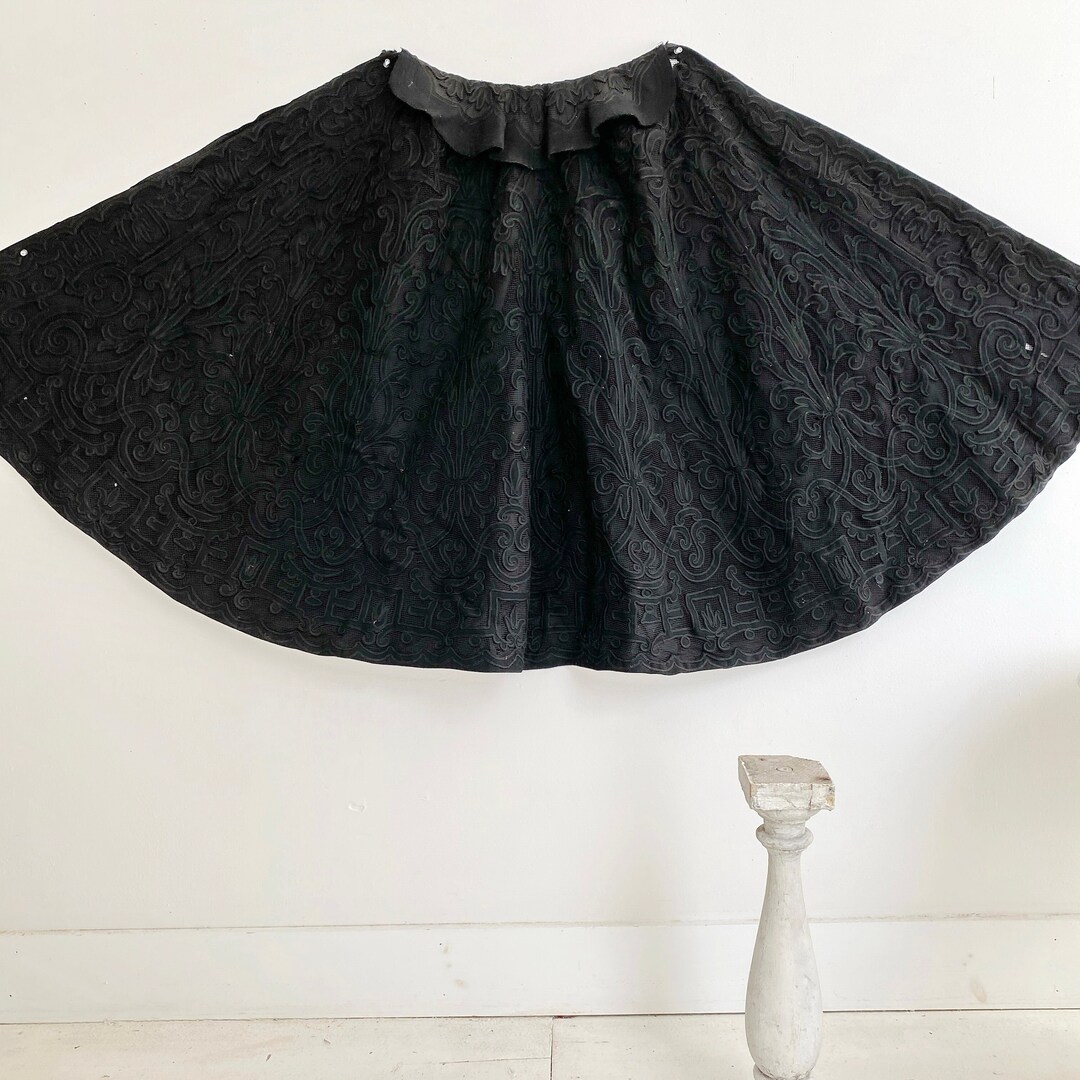 Antique French Cape Cloak Coat BLACK Victorian Era Clothing Lace Silk ...