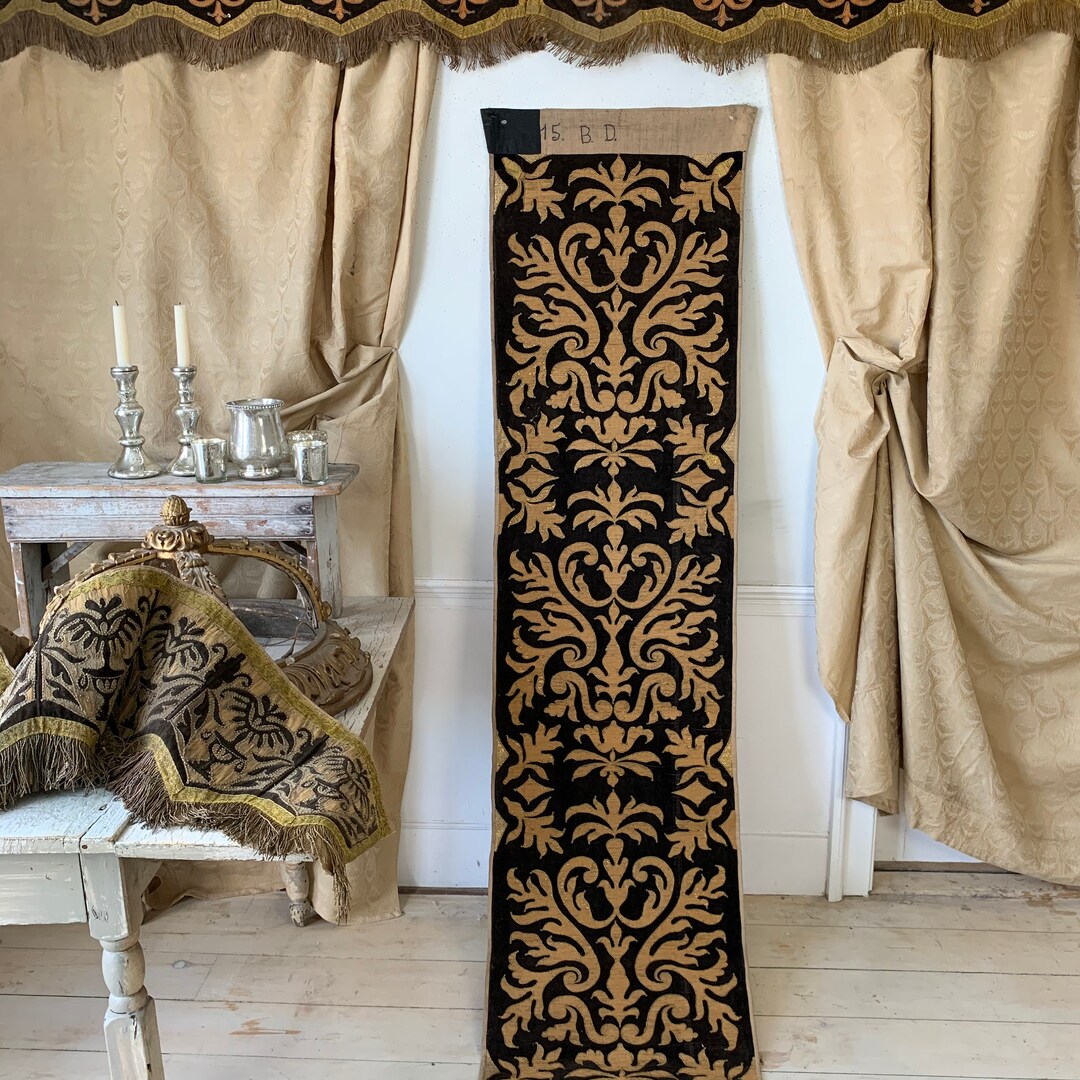 Antique Portuguese 18th Century Brocade Applique Metallic Embroidery ...