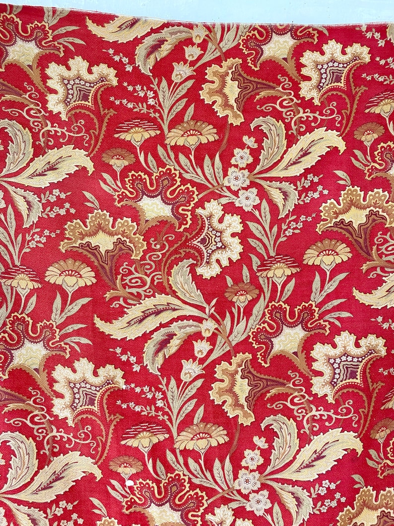 Floral Cotton Cretonne Antique French Heavyweight Fabric - Etsy