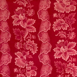 Faded Ribbon Red French Fabric C1870 Light Weight Cotton Hand Block ...
