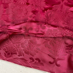 Antique French DIVINE Red Raspberry Pink Silk Damask Elegant Fabric ...