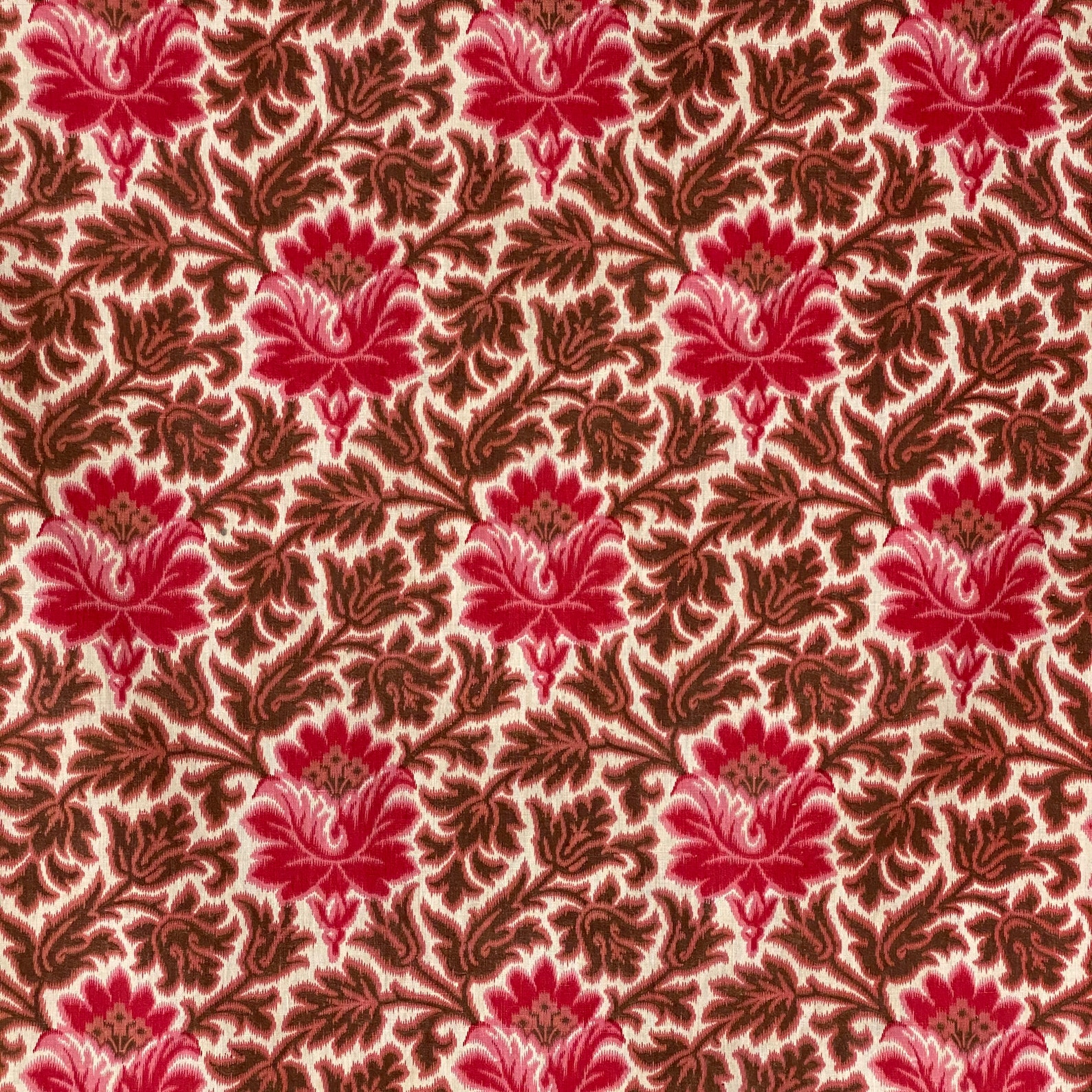 Simulated Warp Fabric Antique French Material Pink Browns - Etsy