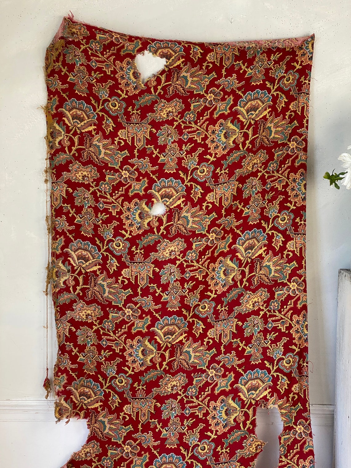 Antique Kilim Look Red Curtain Fabric Drape Southwestern Art - Etsy