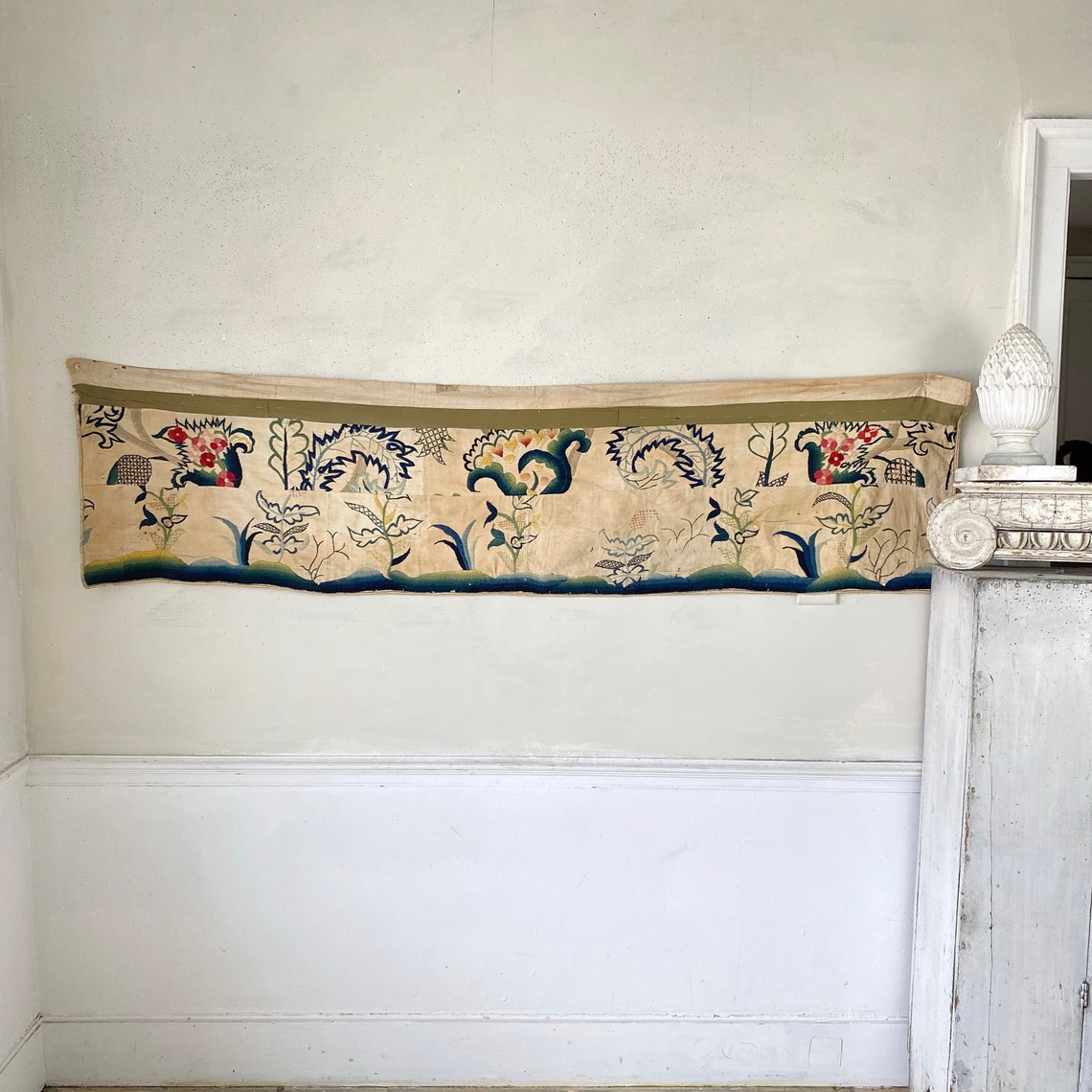 English Crewelwork Antique 18th Century 17th ? Embroidery Embroidered ...