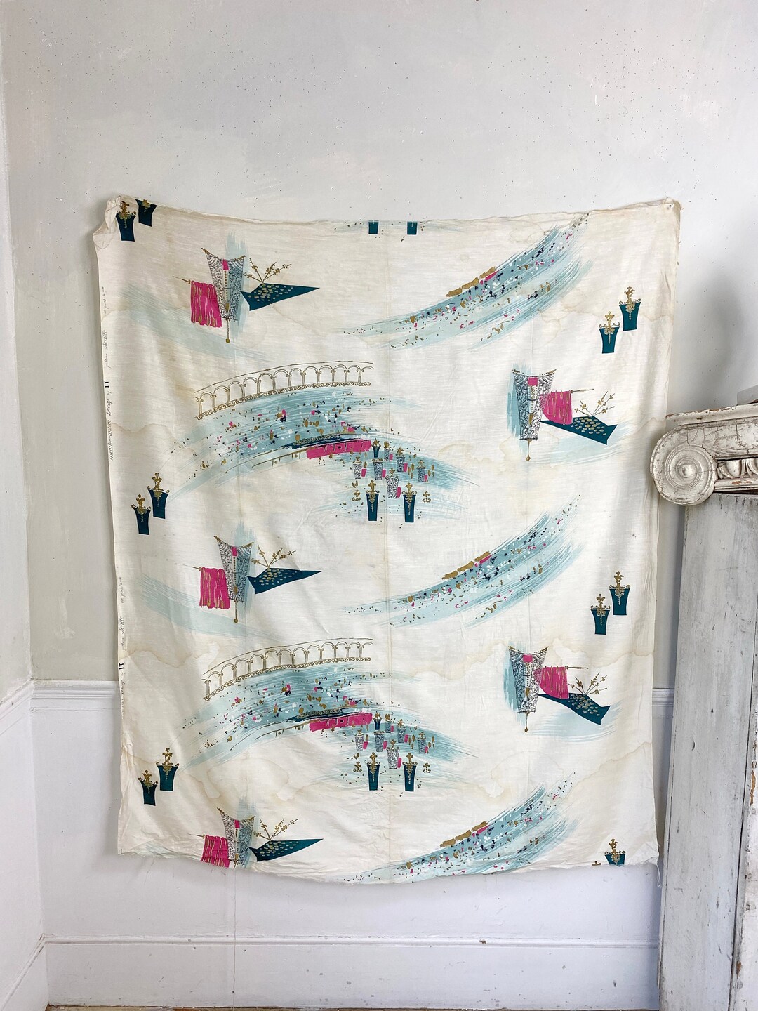 Vintage Fabric 1950's Silk Rayon Sample Page Eco-friendly - Etsy