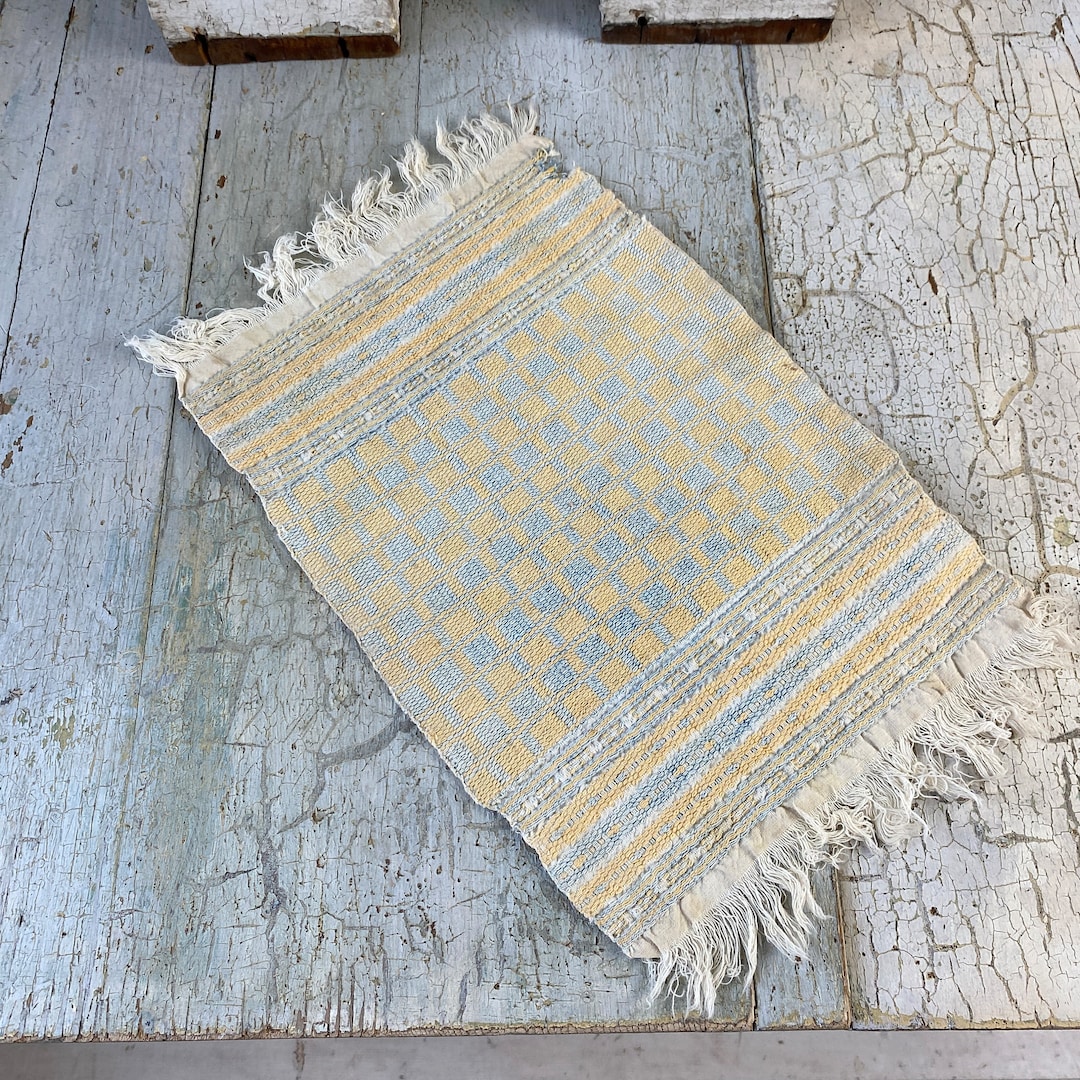 RARE Antique Overshot Linsey Woolsey SAMPLE European Hand Woven ...