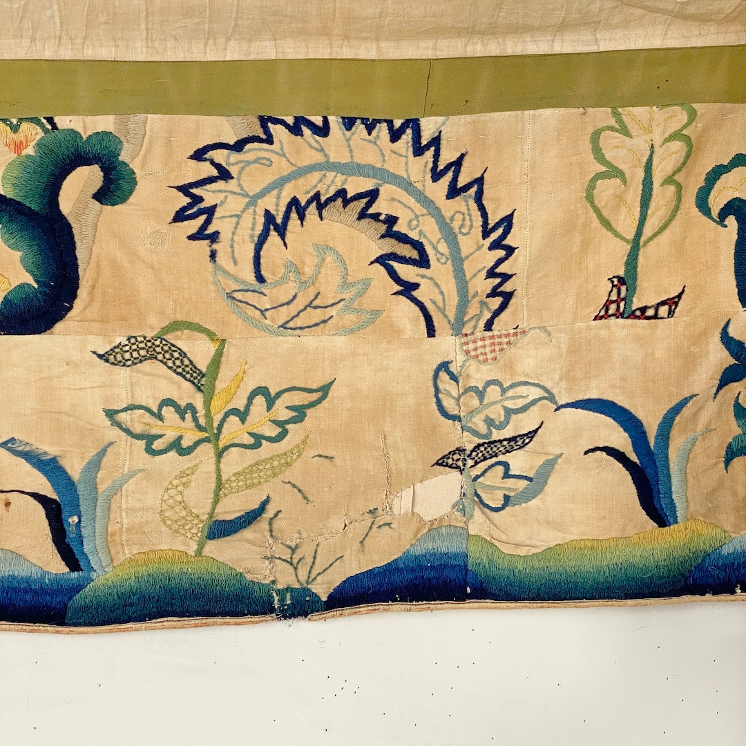 English Crewelwork Antique 18th Century 17th ? Embroidery Embroidered ...