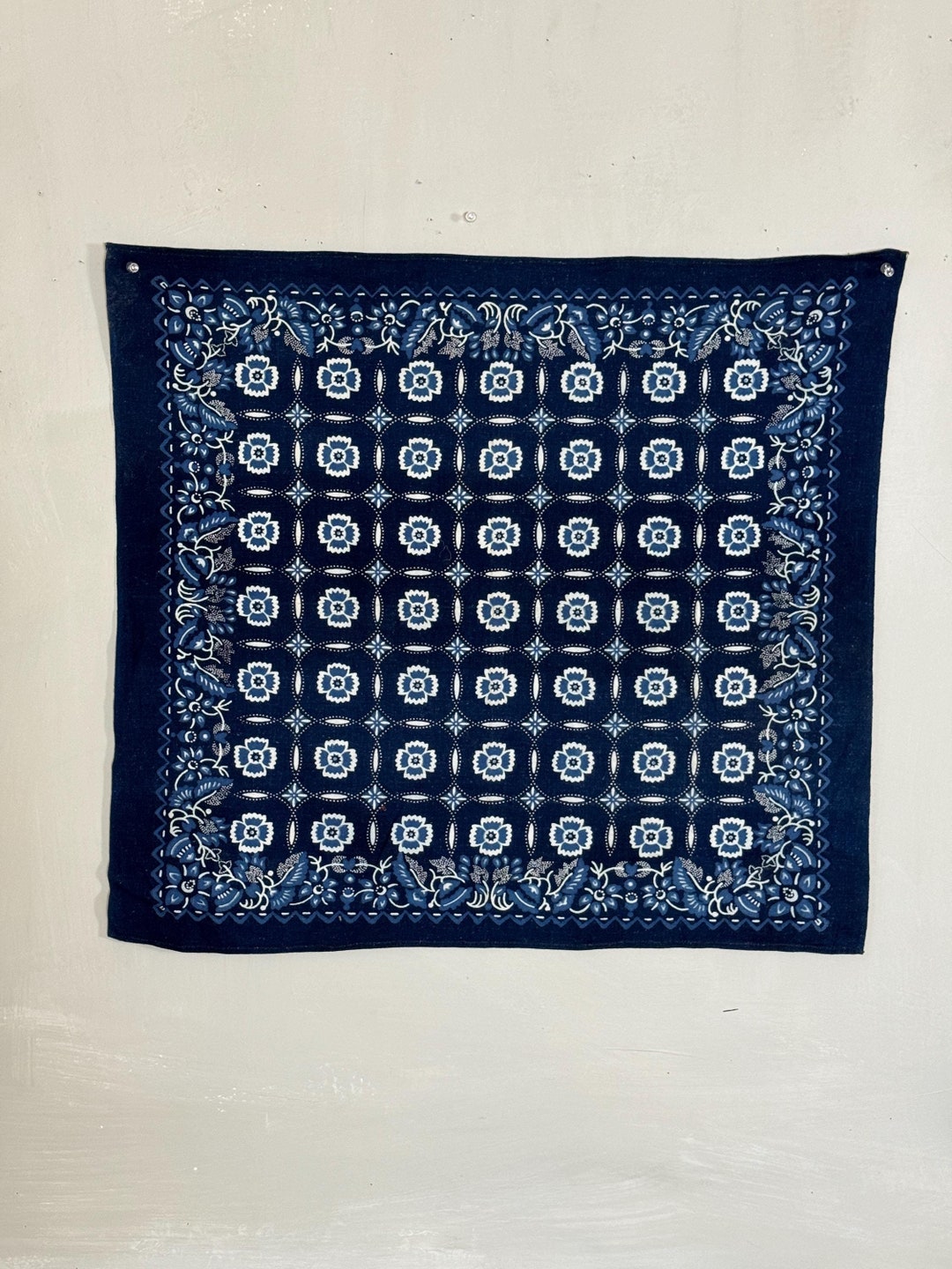 Fichu Resist Dyed Indigo Blue Fichu Scarf Antique French Fichu Vintage ...