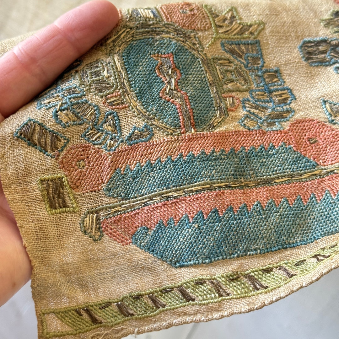 18th Century Turkish Embroidery Embroidered Scarf Cotton Gauze Textile ...