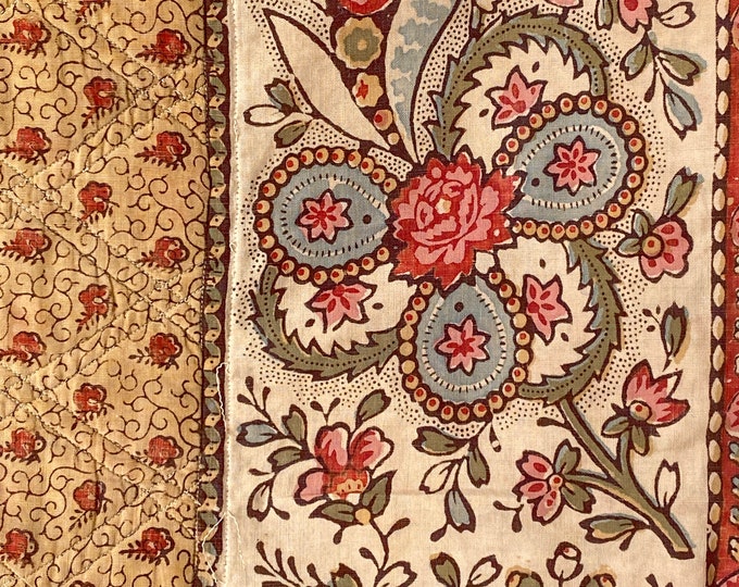 47X18 Provencal Provence 18th Century Textile Silk Hand Painted and ...