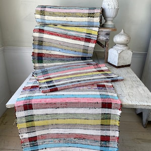 10 Yard Bolt European Rag Rug 21 Inches Wide Striped Colorful Stair or ...
