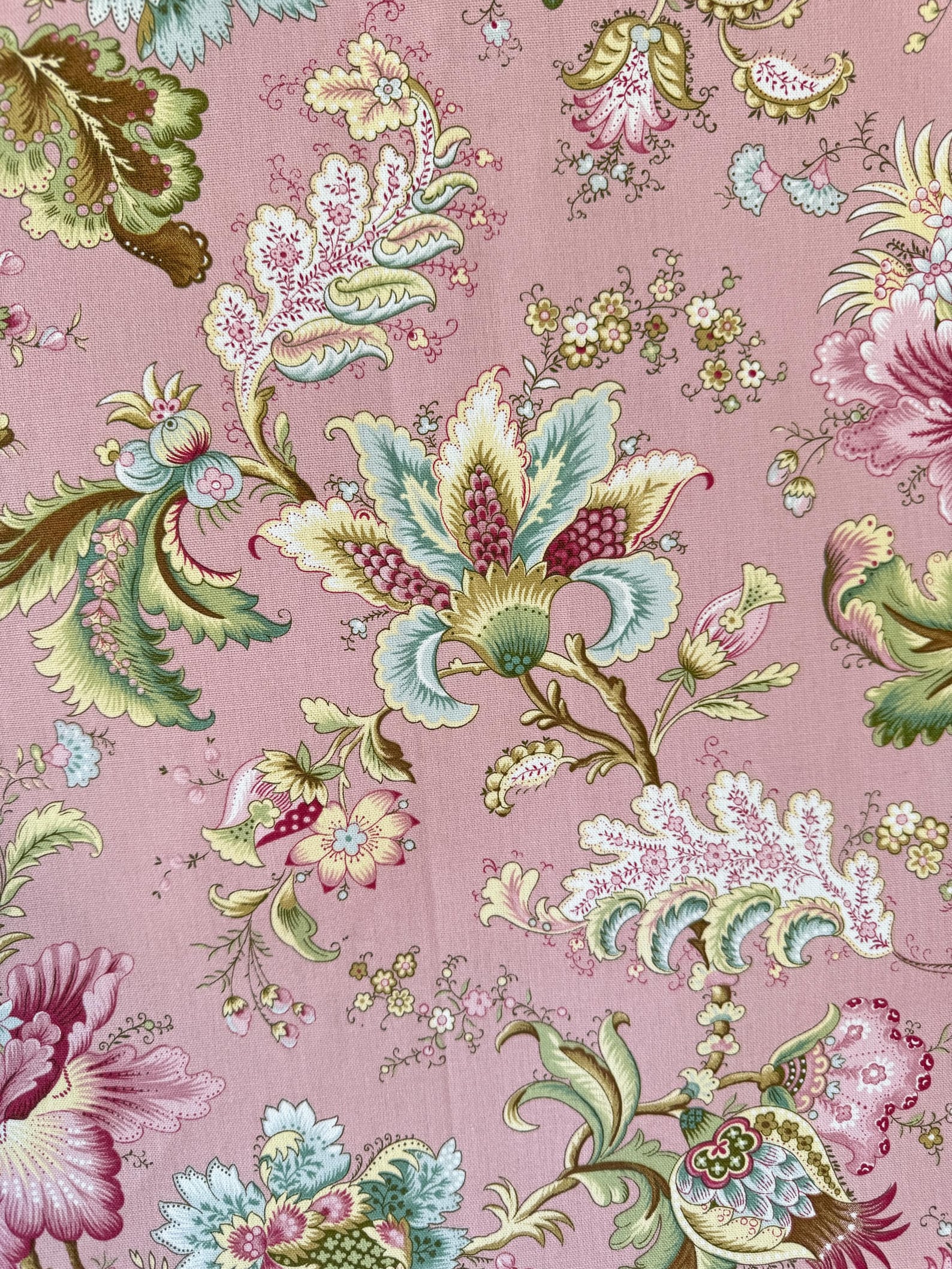 117x98 (2avail) 1980pink Indienne Floral Heavy Weight Fabric for ...