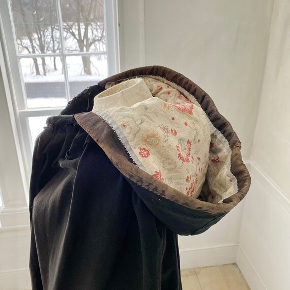 Cloak or cape Antique French Hooded overcoat c1890 fe… - Gem