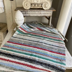 Rag Rug Vintage Stair Runner European Hand Woven Vintage Colorful ...