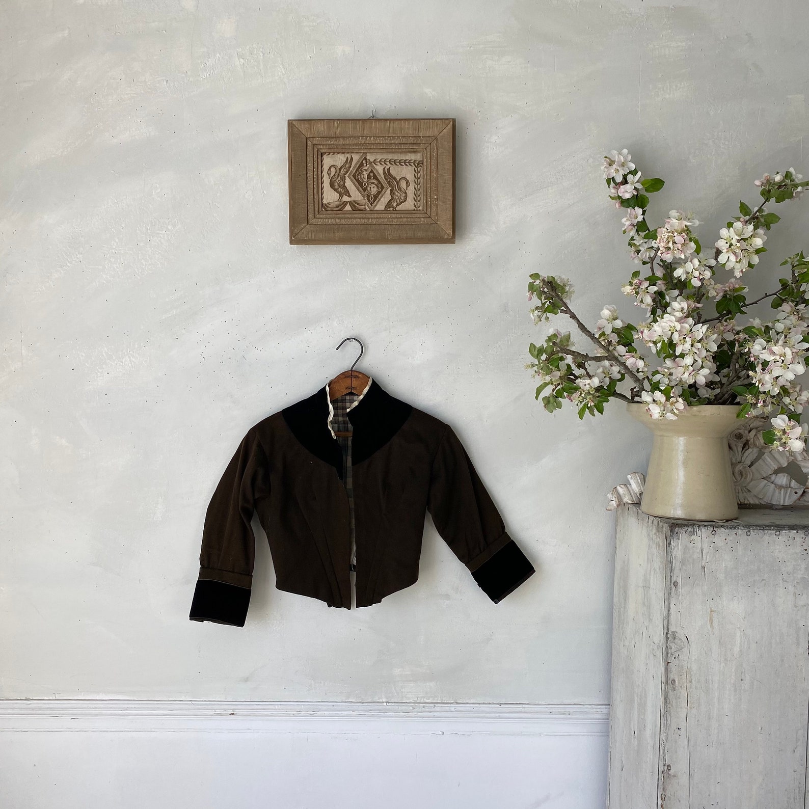 Fabulous Lined Bodice Wool Bodice 1890 Brown Woven Bodice French ...