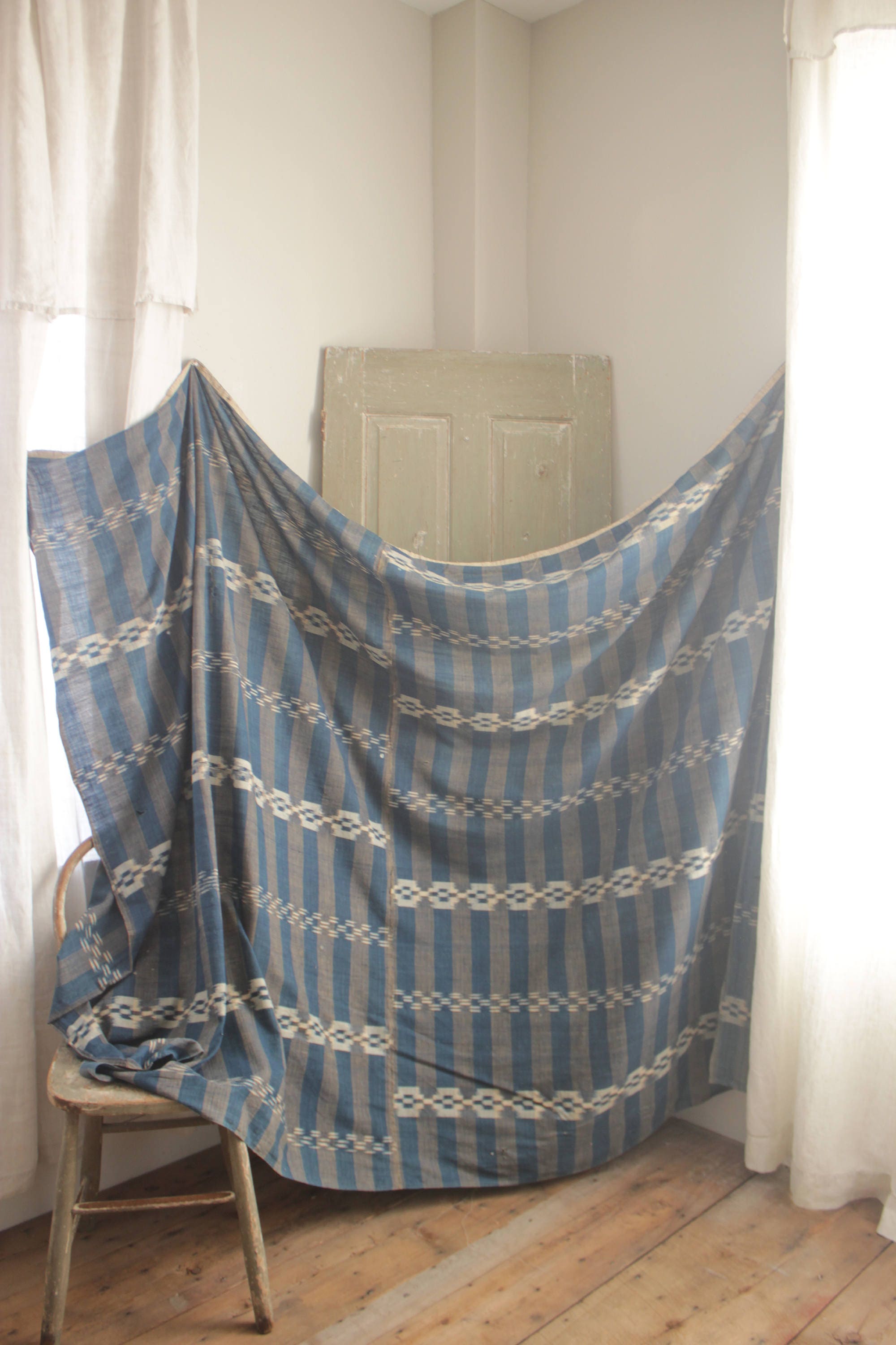 Beautiful Ikat Antique French Blue Curtain Indigo Hand Woven - Etsy
