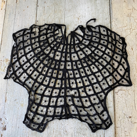 Black Lace Collar Textile Clothing Piece Victorian Woman's | Etsy