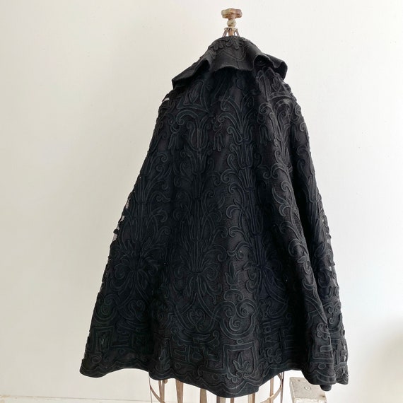 Antique French cape cloak coat BLACK Victorian era cl… - Gem