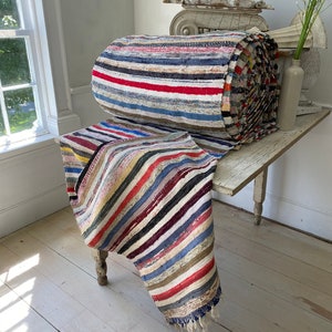 Vintage Rag Rug 34.8 YARDS Long Hand Woven Vintage Runner Carpet Rare ...